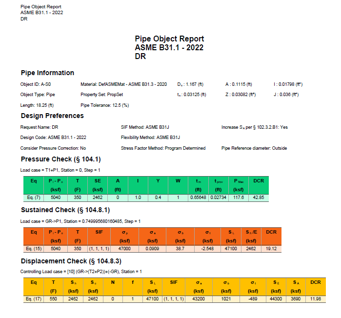 CSiPlant Enhancements | PIPE STRESS ANALYSIS AND DESIGN